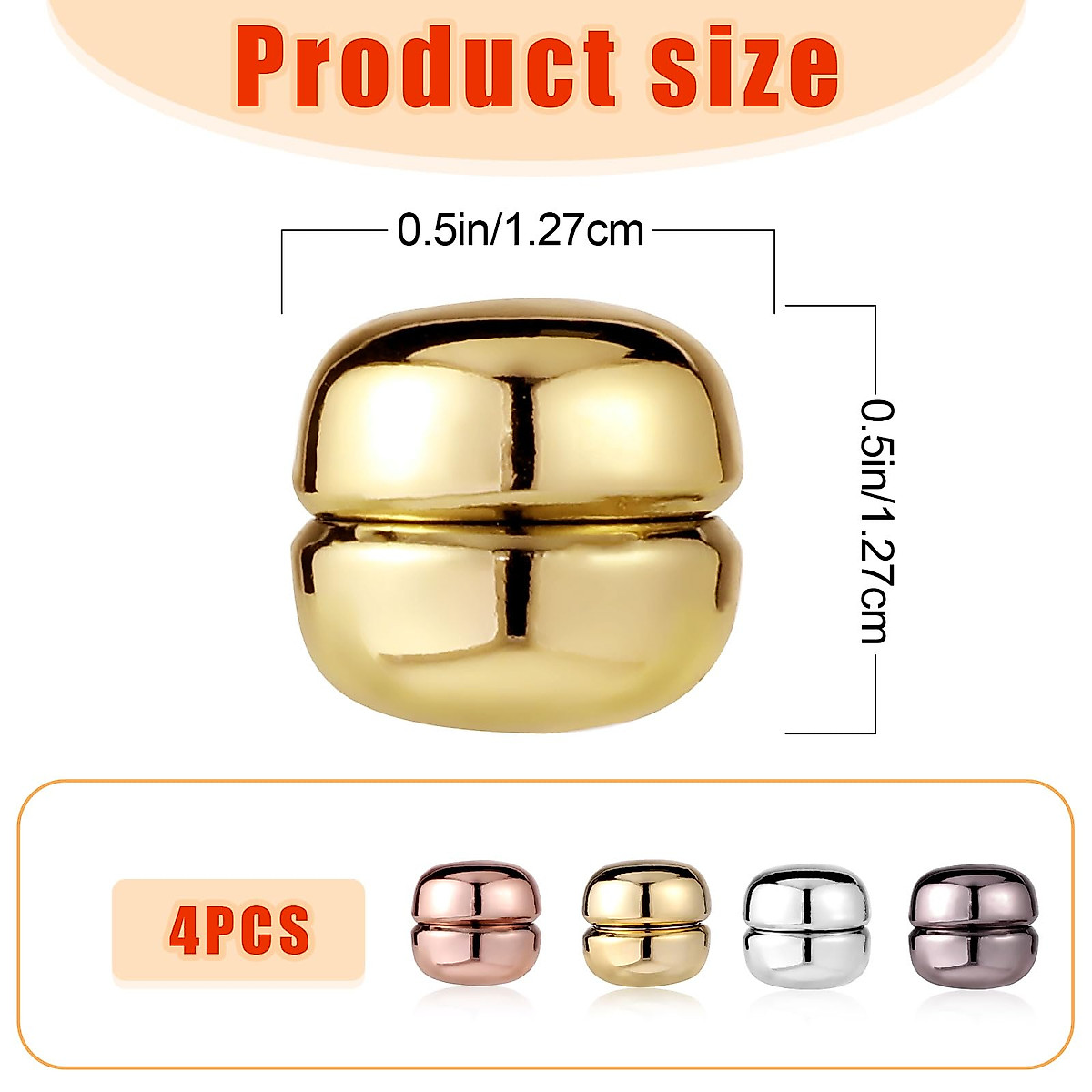 4pcs Hijab Magnetic Pins, Multi-Use Strong Hijab Magnets Pinless Brooch Round Style No-Snag Scarf Clasp for Women Clothes Shirts Scarves (Plating)