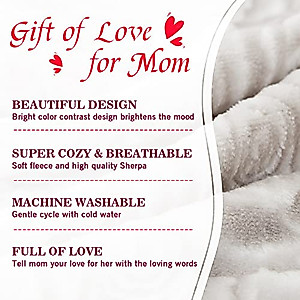 Gifts for Women Mom Wife Girlfriend Her Mother Birthday Throw Travel Blanket Soft Comfy Rose Grey Blankets for Bed Sofa Couch Airplane Office(Light Grey, 50''x60'')