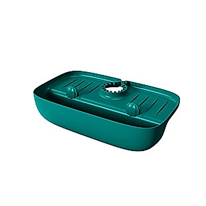 EastVita Kitchen Sink Storage Rack,Faucet Splash-Proof Draining Rack,Non-Slip Sink Water Collection Pad Kitchen Rag Sponge Wipe Sink Tray Holder Drain Basket for Various Countertops Dark Green