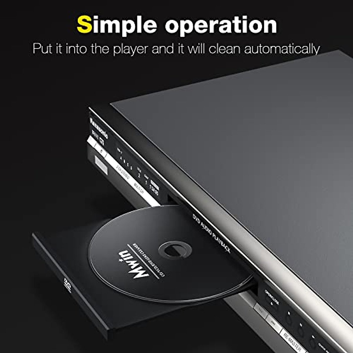 Mwin CD Cleaner Disc for CD Player, Safe and Effective Laser Lens Cleaning Disc, CD/VCD/DVD Player Lens Cleaner Set for Car and Home