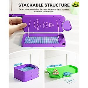 ARTDOT 10-Piece Interlocking Diamond Art Trays Kits for Adults, Stackable Diamond Painting Accessories and Tools