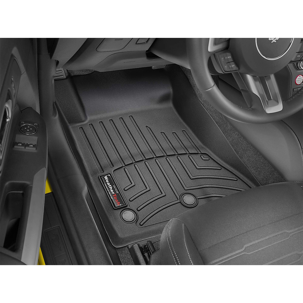 WeatherTech Custom Fit FloorLiners for Ford Mustang Shelby GT350R, Mustang Shelby GT500, Mustang, Mustang Mach 1, Mustang Shelby GT350-1st Row (446991), Black