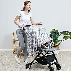 PPOGOO Baby Nursing Cover & Nursing Poncho - Multi Use Cover for Baby Car Seat Canopy, Shopping Cart Cover, Stroller Cover, 360° Privacy Breastfeeding Protection,Baby Shower Gifts for Boy&Girl