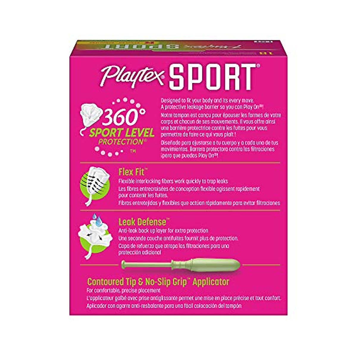 Playtex Sport Tampons, Regular Absorbency, Fragrance-Free - 18ct