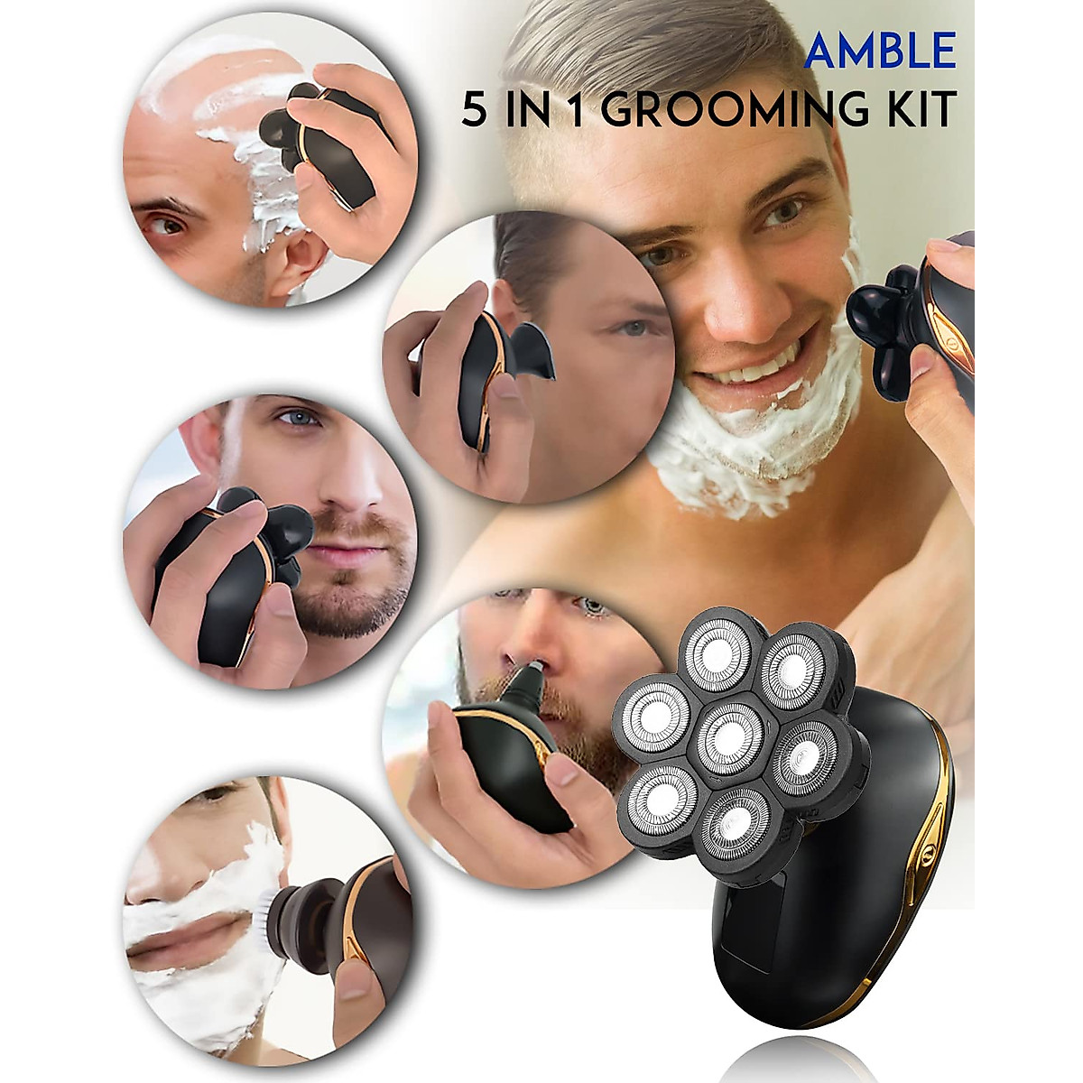 Amble 5-in-1 Electric Shavers Rotary Cutter Head - Accessories - 1 Cutter Head - Not Include Machine