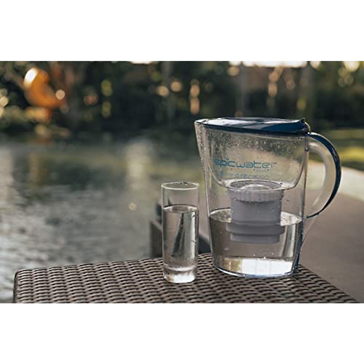 Epic Water Filters Nano | Water Filter Pitchers for Drinking Water | 10 Cup | 150 Gallon Filter | Gravity Water Filter | Removes Virus, Bacteria, Chlorine | Water Purifier (Navy Blue)