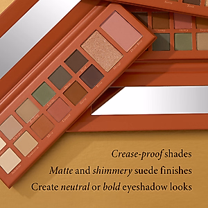 LAURA GELLER NEW YORK Laura's Essentials Timeless Terracotta Eye & Face Makeup Palette, Matte & Shimmer Eyeshadows with Blush and Highlighter Duo