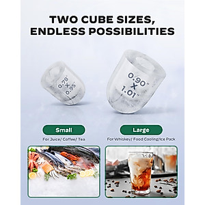 Silonn Ice Maker Coutertop Machine - Portable Ice Cube Maker, 2.6lbs Ice Basket with Bullet Ice in 6 Mins, Visible Water Level Window and Scoop, Stainless Steel, Ideal for Kitchen, Office, Camping