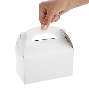 24 Pack White Gable Boxes for Party Favors, Goodies & Treats, Kids Birthday & Wedding, 6.2 x 3.5 x 3.5 In