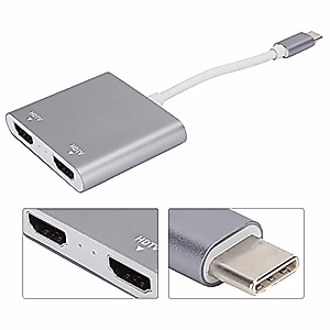 2 in 1 USB C Hub, Type C to HDMI Adapter Video Converter Docking Stations for Laptop Plug and Play