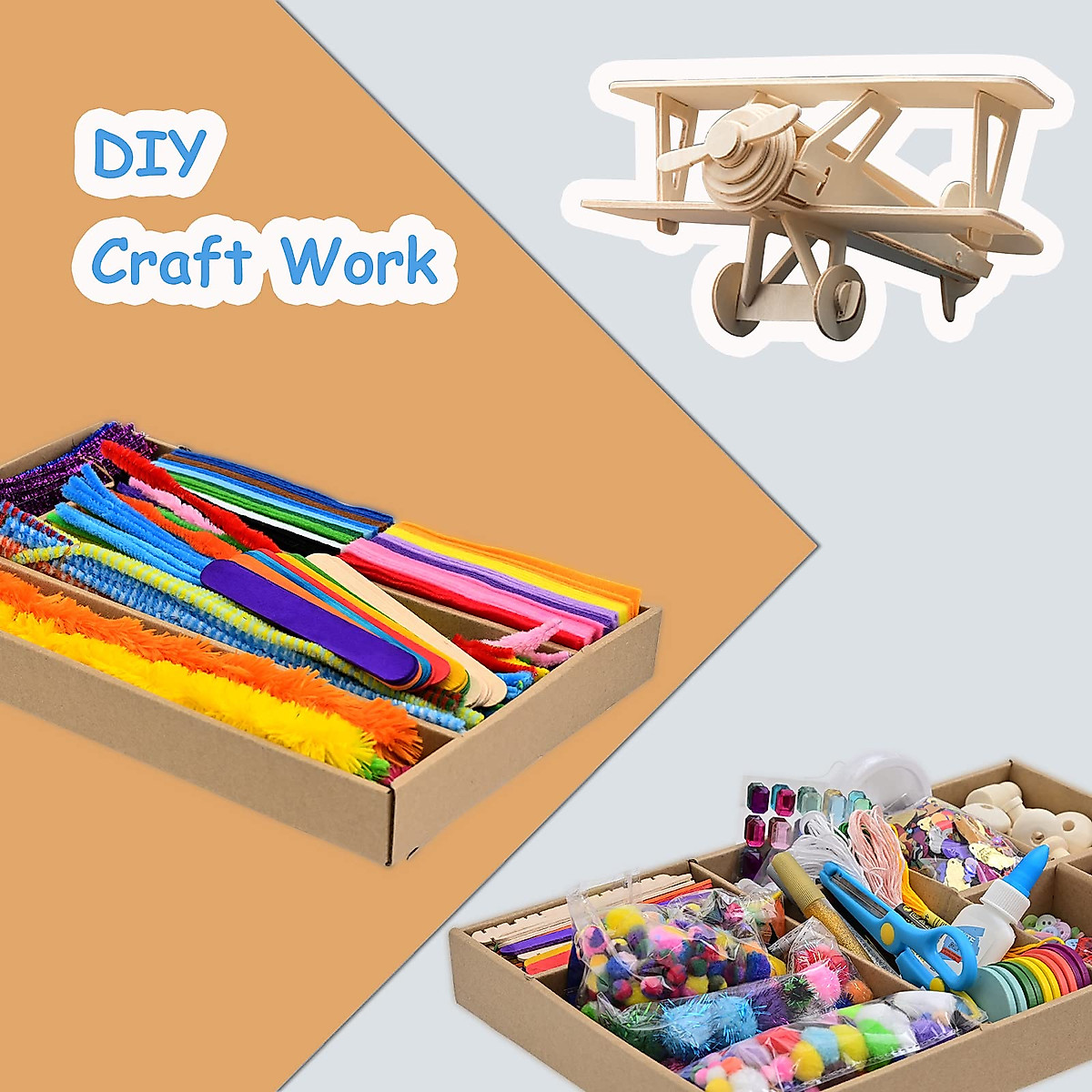 Darnassus 2000+ Craft Kit Library, Crafts Vault Supplies, Arts & Crafts Kit, Crafting Set Kits, Science Kits & Toys, Creative Set, Mega Art & Craft Materials Kit Box for Kids Ages 6-12 Gift