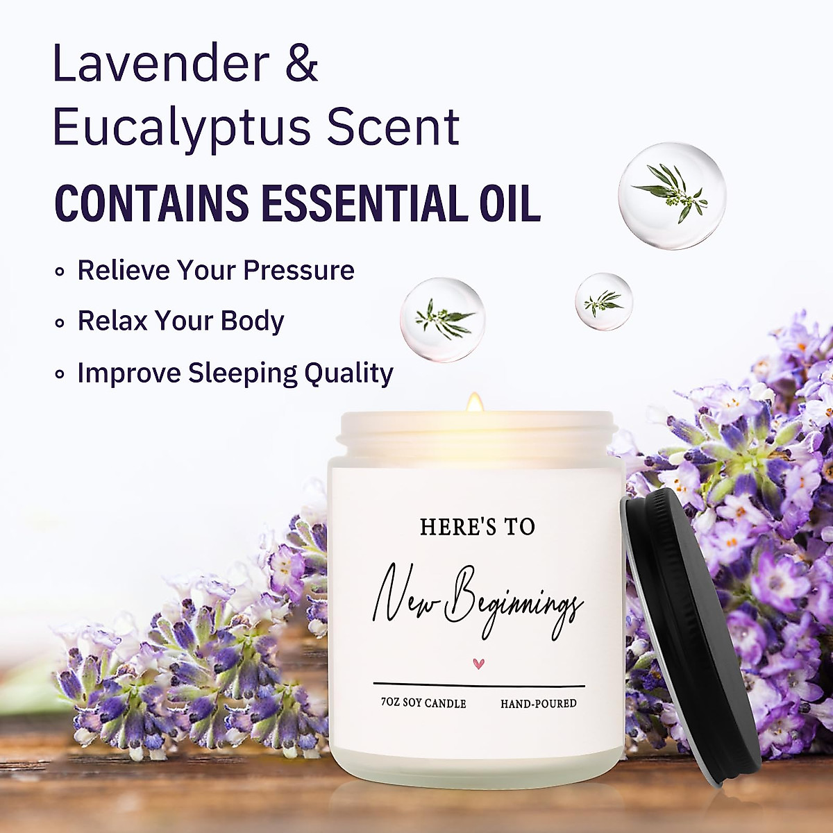 Niyewsor Scented Candle- New Beginnings Gifts for Women Men, Congratulations Gift, Divorce Gifts for Women, Wedding Gifts for Her Him, Housewarming/Farewell/Leaving Gifts for Coworker