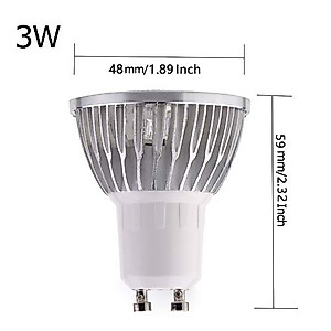 MODOAO 3W GU10 LED Bulbs, Dimmable Spot Light Bulb,Recessed Lighting,110 Volts 30 Degree Beam Angle, 30W Halogen Bulbs Equivalent,300LM,6000K Cool White 6 Pack