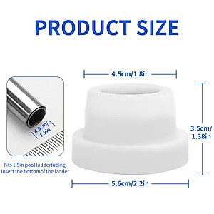 Pool Ladder Bumpers for Inground Pool - Pool Ladder Plugs Fits 1.9” Swimming Pool Ladder Tubing - Steps Inside Plug Caps for Protect Swimming Pool Liner, Rubber Ladder Foot Cover (4Pack)