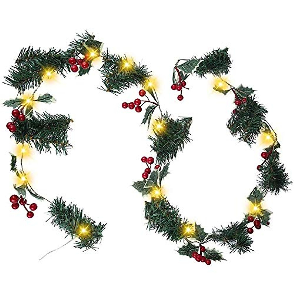 ZSMPY Fairy Lights Christmas LED Light String Garland Warm White Lights 2m 20LEDs Fairy Xmas String Lights Battery Powered for Garden Home Garden Patio Decoration