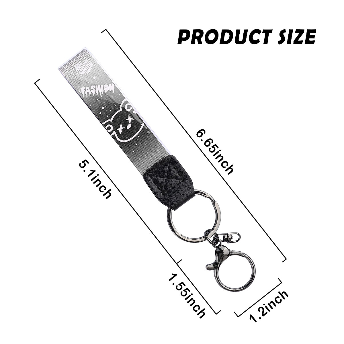 Kawaii Car Keychain Gradient Color Cute Keychains for Women/Men/Girls/Kids,Personalized Bear Keychains for Backpacks Charms Purse (Grey)…