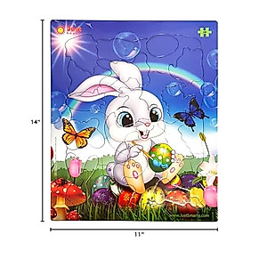 Just Smarty Jigsaw Puzzle Easter Bunny 26 Pieces for Kids Ages 3, 4, 5, 6 Year Old with Fun Shapes and Tray. Easter Gifts & Preschool Learning for Ages 3-6