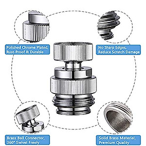 Sink Faucet Adapter Kit Swivel Aerator Adapter to Connect Garden Hose - Multi-Thread Garden Hose Adapter for Male to Male and Female to Male, Polished Chrome