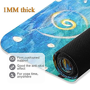 Baofu Galaxy Dragonfly Non Slip Yoga Mat Exercise Fitness Eco Friendly Hot Mat Long TPE Foldable Natural Non-Toxic Pilates Mat with Carrying Bag 71"x26"