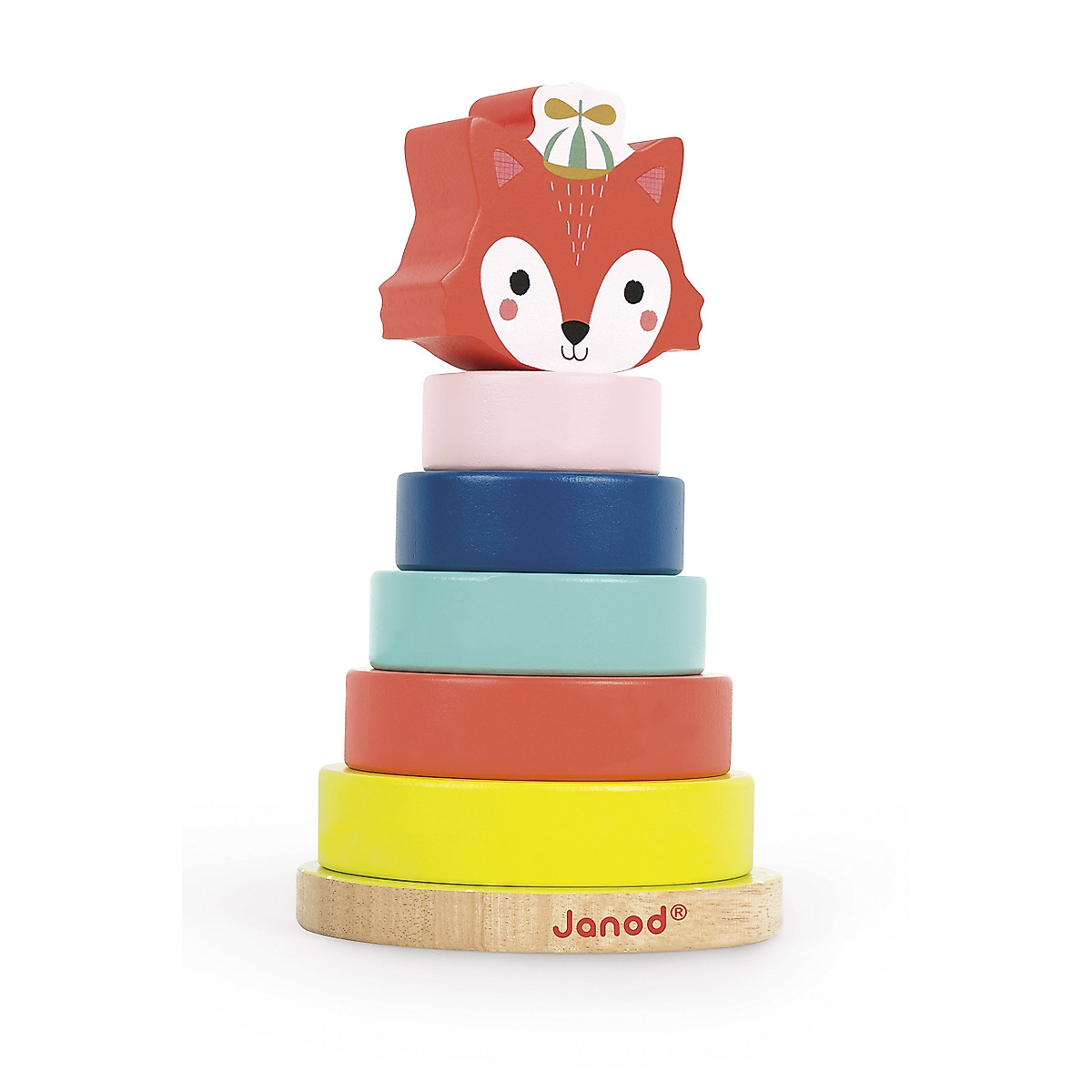 Janod Baby Forest Fox Wood Stacker - Ages 1+ - J08014