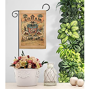 Americana Home & Garden Jr. O. U. A. M. Garden Flag Set Wood Dowel Americana US Historic July Memorial Veteran Independence United State American House Banner Small Yard Gift Double-Sided, Made In USA