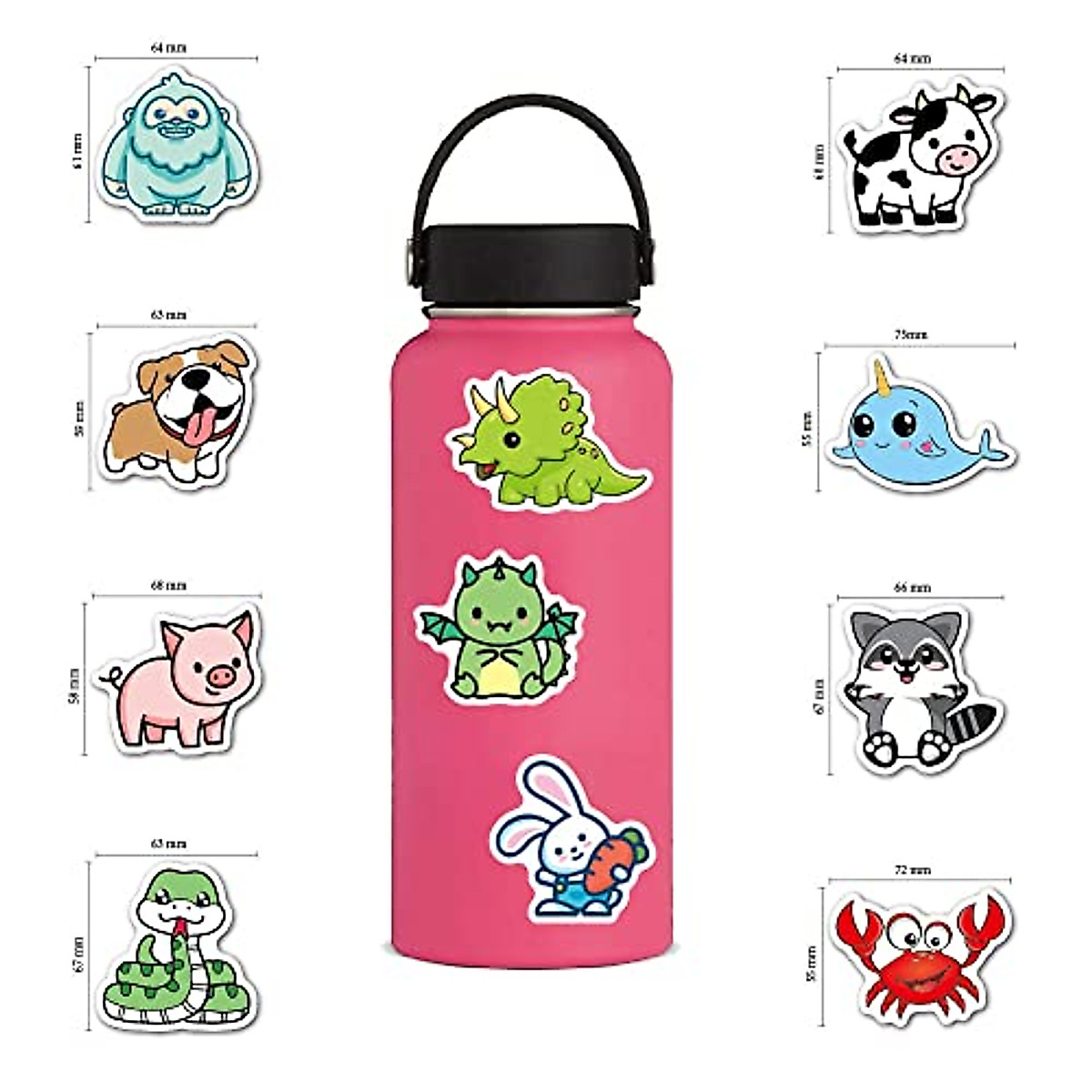 WABOOC Scrapbook Supplies/Stickers for Kids Teens Journaling/Vision Board Supplies Waterproof Vinyl Planner/Valentines Stickers for Water Bottle, Sticker Book, DIY Stickers for Journaling 100PCS
