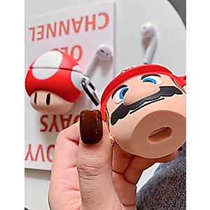 Cartoon Case Compatible with Apple AirPods Pro Anime, Fun Cute Kawaii Protective Case Anti-Fall Headphone Case for Airpod Pro Case Cover (AirPods Pro, Mushroom)