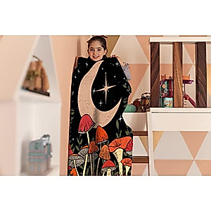 Mushroom Blanket Throw, Ultral Soft Warm Lightweight Flannel Fleece Micro Mushroom Art Blanket Suit for Bed Couch Sofa Travel Gift Home Mushroom Decor 40"x30" XS for Toddler/Pet