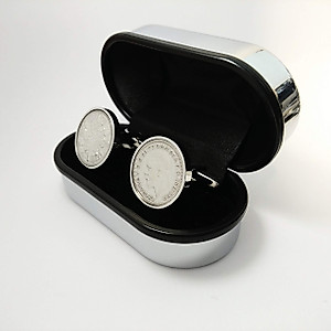 Worldcoincufflinks Cufflinks Rhodium Plated 1948 English Sixpence Cufflinks 1948 Birthday Present