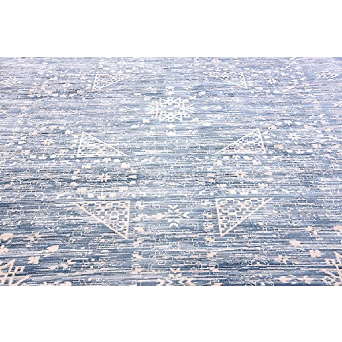 Unique Loom Paris Collection Area Rug - Birch (8' Square, Blue/ Beige)