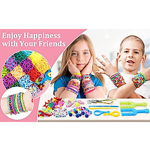 Sbnnfikeb Rubber Band Bracelet Kit,Loom Bracelet Kit,Loom Bands Kit, Loom Bracelet Making Kit for Art and Craft,2700 Rubber Band Refill Kit for Girls & Boys