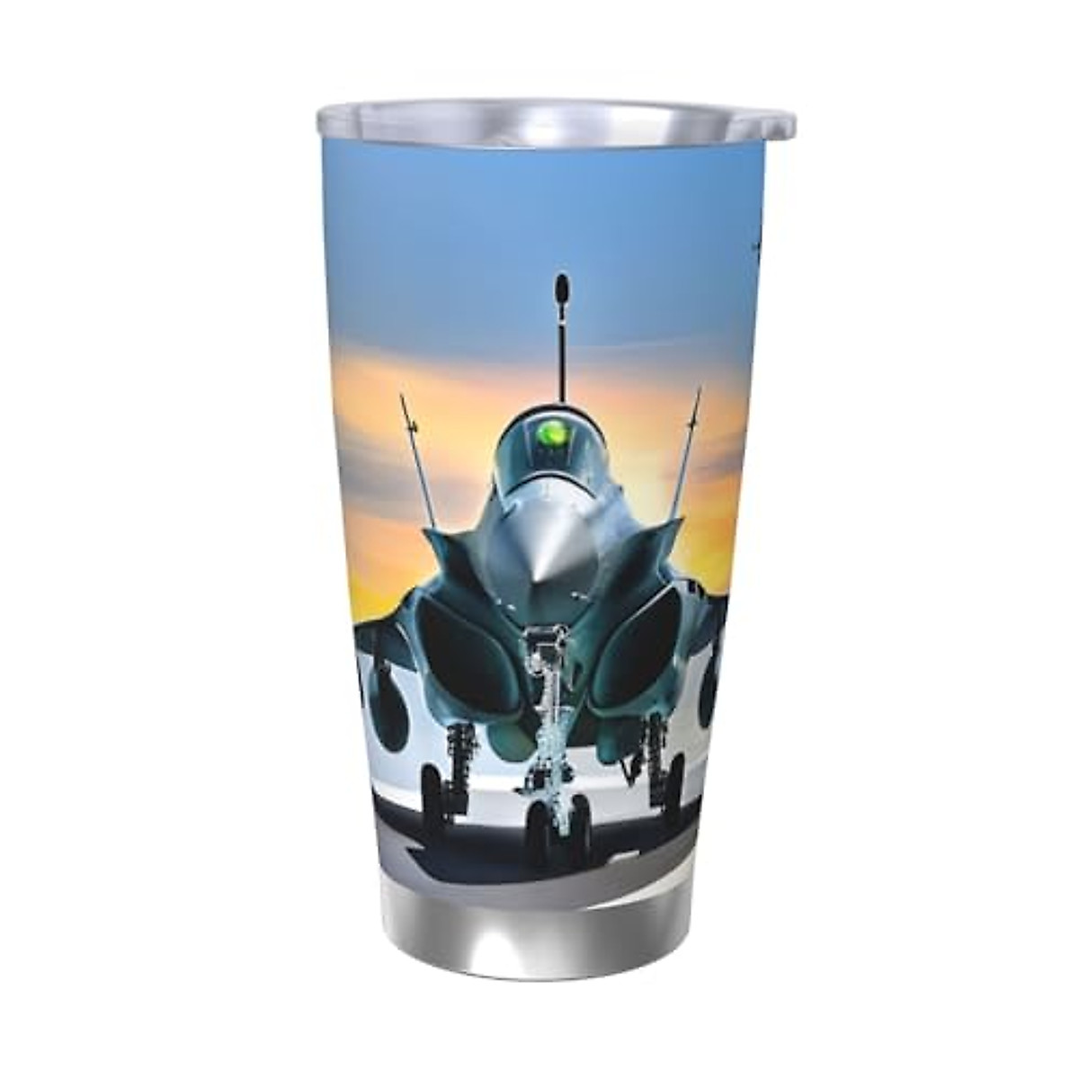 EKPRAVDKTF Airplane 20oz Insulated Stainless Steel Tumbler With Lids And Straws, Double Wall Vacuum Travel Coffee Mug, Thermal Cup For Cold & Hot Drinks, Reusable Metal Straw & Brush