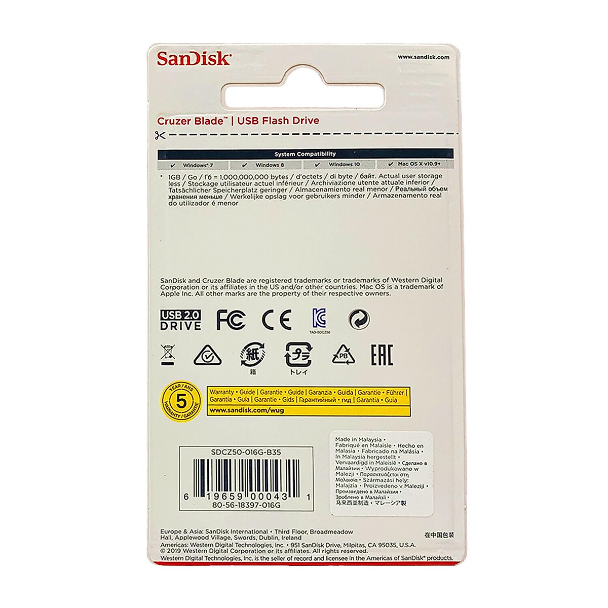 Pen Drive Cruzer Blade, SanDisk, Pendrives, Black