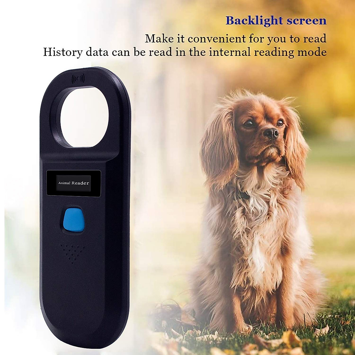 Run Mall Microchip Scanner Reader RFID Reader Writer Tag Microchip for Dogs Chip Reader Rechargeable Animal Chip Scanner Pet Tag Scanner FDX-B(ISO 1178411785) ID64 RFID Animal Tracking, (W90-BK)