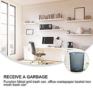 NUOBESTY Rubbish Container Round Mesh Wastebasket Trash Can Garbage Can Vintage Waste Bin Wastebasket Garbage Container Bin for Home Office Bathrooms Powder Rooms 11L Office Waste Basket