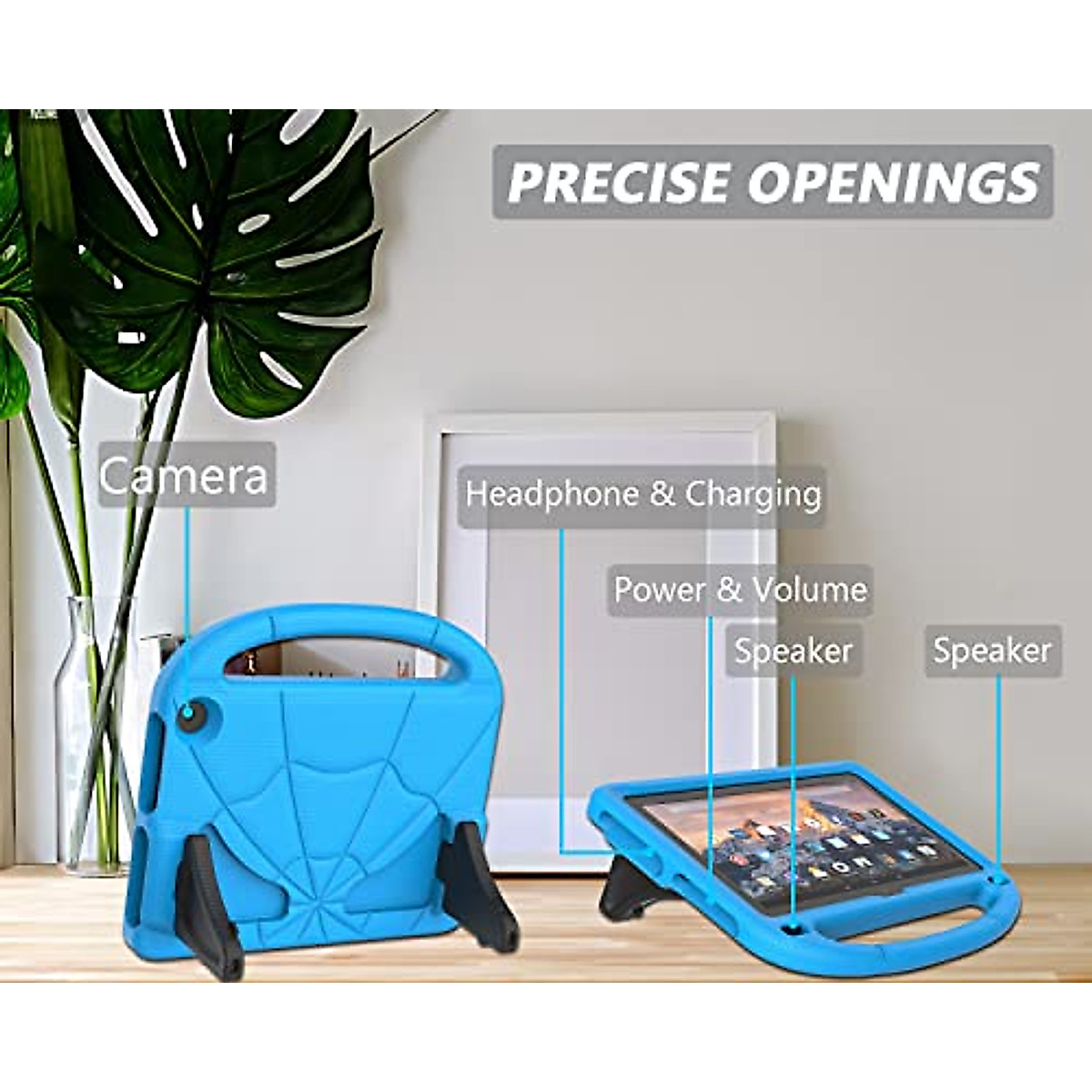 Fire HD 8 Tablet Case, Fire HD 8 Plus Tablet Case for Kids (12/10th Generation, 2022/2020 Release), Patamiyar Shockproof Handle Stand Case for Fire HD 8 Kids & Kids Pro Tablet - Blue