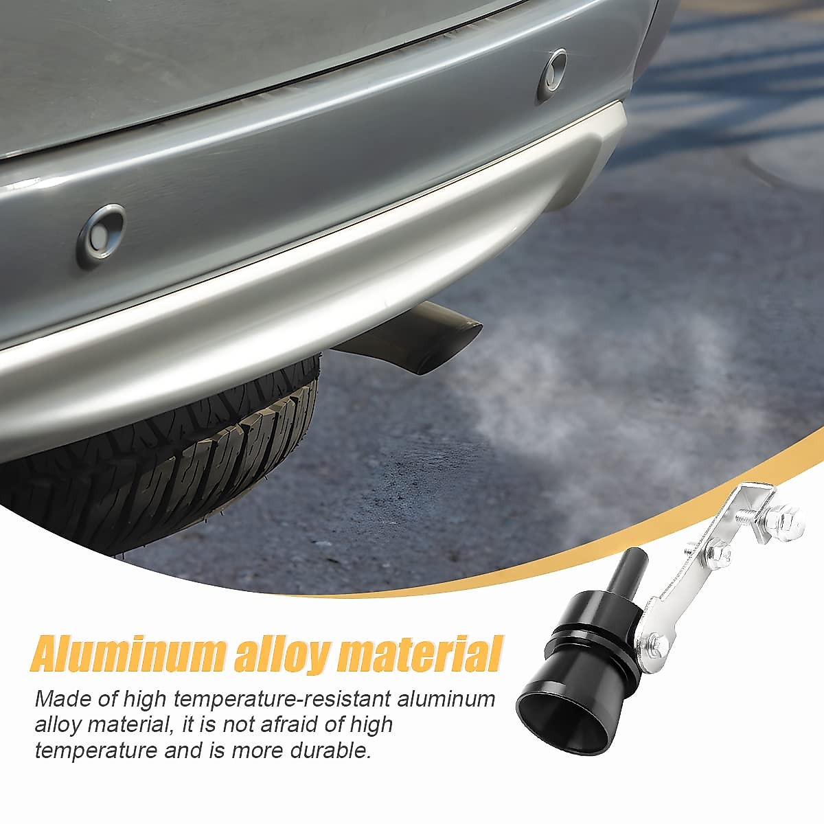 2PCS Turbo Sound Whistle Simulator, Aluminum Alloy Blow off Valve Muffler Sound Booster for Auto Exhaust, Car Roar Maker Tail Pipe Whistle, Styling Running Accessories for Most Cars (Black)