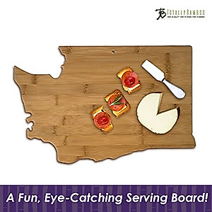 Totally Bamboo Washington State Shaped Bamboo Serving and Cutting Board
