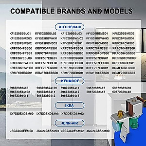 W10394076 W10865826 Refrigerator Water Inlet Valve Compatible with Whirlpool, Kitchen-Aid Refrigerator, Replacement for K-78282 W10726788 W10833705 W10872966 WPW10394076