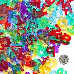 Colorations Translucent Multi-Color Uppercase Plastic Letters, 3/4" Ea, 208 Pieces, Collaging, ABC Letters, Alphabet For Kids