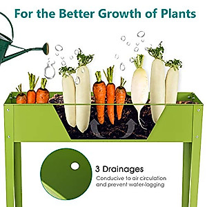 Giantex Raised Garden Bed, Elevated Planter, Metal Plant Box with Legs, Standing Garden Stand, Indoor and Outdoor Grow Container for Vegetables and Flowers (25" L x13W x18 H)