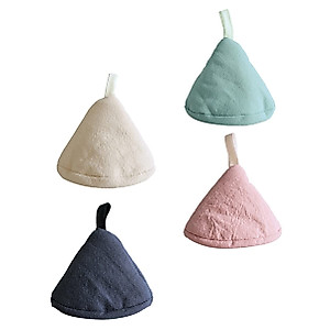 Cabilock 8 Pcs Plain Fabric Pot Cap Pot Handle Sleeve Triangle Pan Knob Cover Pot Handle Holder Cookware Handle Pot Knob Cover Cotton Pan Handle Pot Side Handle Cover Cloth Barbecue Collet