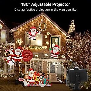 Dr. Prepare Holiday Projector Lights Outdoor, Christmas Lights Projector with 12 Patterns and Ground Stake, Waterproof Outdoor Christmas Decorations for Party, Home, Yard, Garden