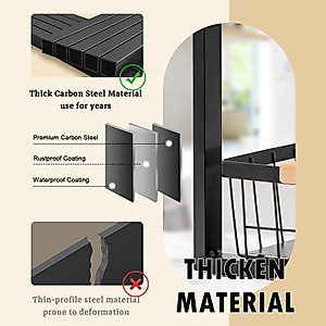 AT1nTen 2 Pack Under Sink Organizer, Sliding Cabinet Basket Organizer 2 Tier Under Bathroom Storage Rack with Hooks, Hanging Cup, Dividers, Multi-purpose Storage Shelf for Bathroom Kitchen, Black