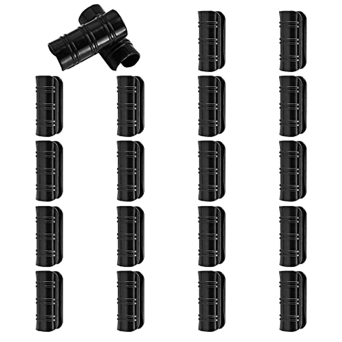 Waziaqoc 20PCS Black Greenhouse Clamps, 32mm/1.26" ABS Snap Clamps Garden Buildings Tube Clips for Greenhouse Film Shading Cloth Row Cover