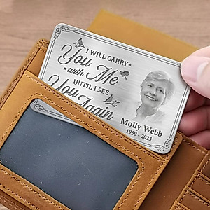 Pawfect House I Am Always with You Personalized Aluminum Wallet Card, Sympathy Gifts for Loss of Mom Dad, Christmas Memorial Gifts for Loss of Mother, Father, Gifts for Passed Loved Ones