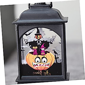 Mini Candle Battery Lantern Outdoor Lantern Ghost Festival Party Decoration LED Lights for Halloween Fall Snow Globe Festival Party Ornament Pattern Light Flame Lamp Candle Light