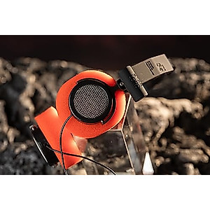 Star Headphones Handmade Hi-Fi Stereo Headset Orange Ear Pad Steel Mesh Cosplay with 3.5mm Jack