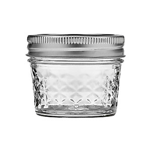 Ball 4-Ounce Quilted Crystal Jelly Regular Mouth Jars with Lids and Bands, Set of 12