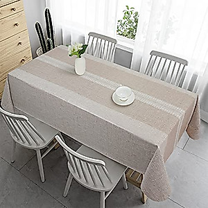 Vonabem 100% Waterproof Rectangle PVC Tablecloth, Vinyl Table Cloth Cover Oil Proof Spill Proof Wipeable Table Cloths for Indoor and Outdoor Use(Brown,52X70IN)